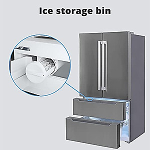 Techomey 36" French Door Refrigerator with Internal Ice Maker, 22.5 Cu.Ft 4-Door Upright Freezer and Fridge with Supper Freezer/Supper Cool, Fingerprint Resistant Stainless Steel