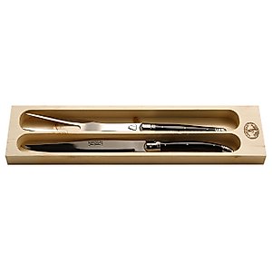 Jean Dubost Carving Set with Handles in a Box, Black, 11 1/2w x 1 1/4d x 1/2h (in)