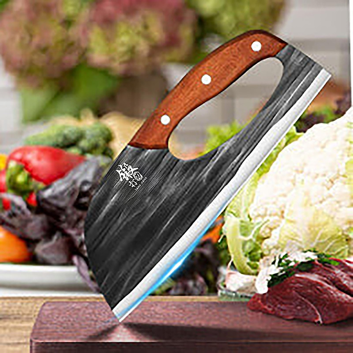 Multifunction Chinese Chef Knife, 9.5 Inch Stainless Steel Meat Cleaver, Effort Saving Kitchen Knife, for Home Outdoor Cooking, Kitchen Deboning, Camping BBQ, 𝘔𝘺 𝘖𝘳𝘥𝘦𝘳 𝘋𝘦𝘢𝘭𝘴