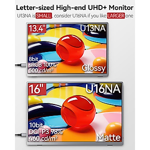 Intehill 4K Portable Monitor for Laptop, MacBook and Mini PC High-end 13.4 inch Small Computer Monitor with Golden Ratio 16:10 and Resolution 3840x2400 U13NA