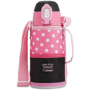 Zojirushi SD-JK06-BP Water Bottle, Direct Drinking, Stainless Steel Cool Bottle, 1.2 fl oz (0.6 L), Pink Black