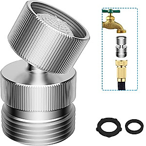 iFealClear Sink Faucet Adapter, Faucet Aerator Adapter to Garden Hose with 360 Degree Swivel Ball Joint, Female 55/64-Inch Sink Aerator, Garden Hose with Adapter Male to Male/Female to Male, Chrome
