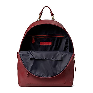 Tommy Hilfiger Amelia II Medium Dome Backpack-Embossed TH Serif Critter PVC Virginia Red One Size