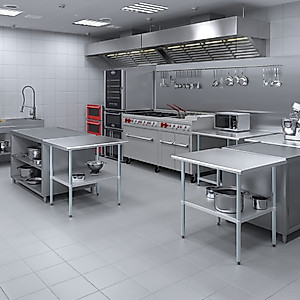 AmGood 30 in. x 36 in. Stainless Steel Table | NSF | Metal Utility Kitchen Prep Work Table