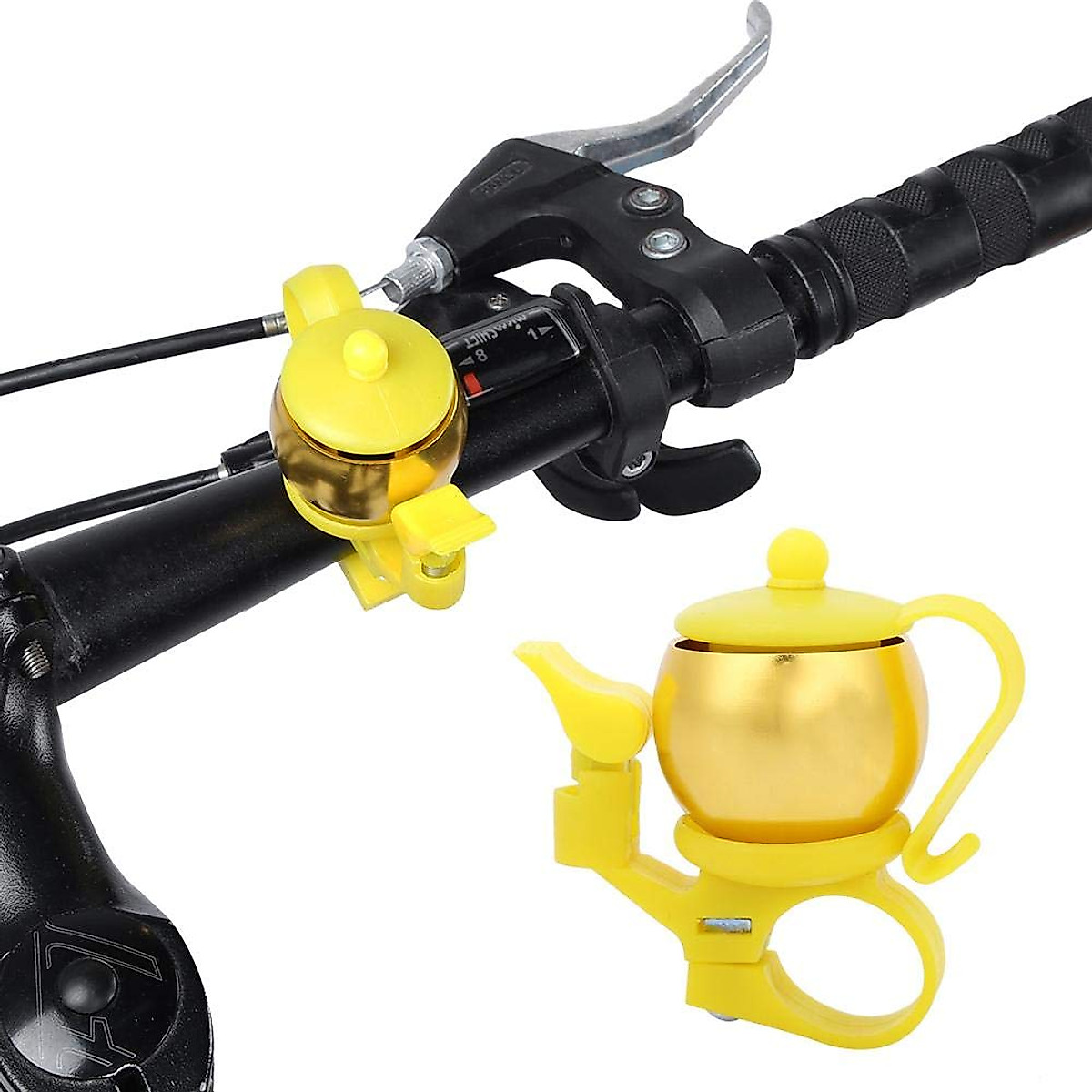 Aluminum Alloy Bells Ultralight Teapot Bike Bells Mountain Handlebar Alarm Bell Bike Accessory (Gold)