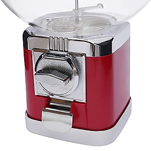 Gumball Machine, Gum Ball Candy Machine Mini Vending Machine Hold 500 Balls or Candies with a Diameter of 1.26 Inch, Candy Vending Machine for Birthdays, Christmas and Kiddie Parties (red)