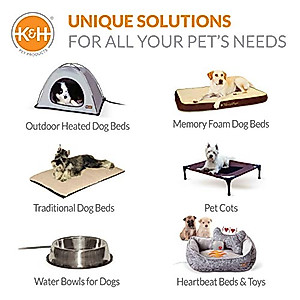 K&H PET PRODUCTS Quilt-Top Superior Orthopedic Bed Gray/Geo Flower Large 35 X 46 Inches