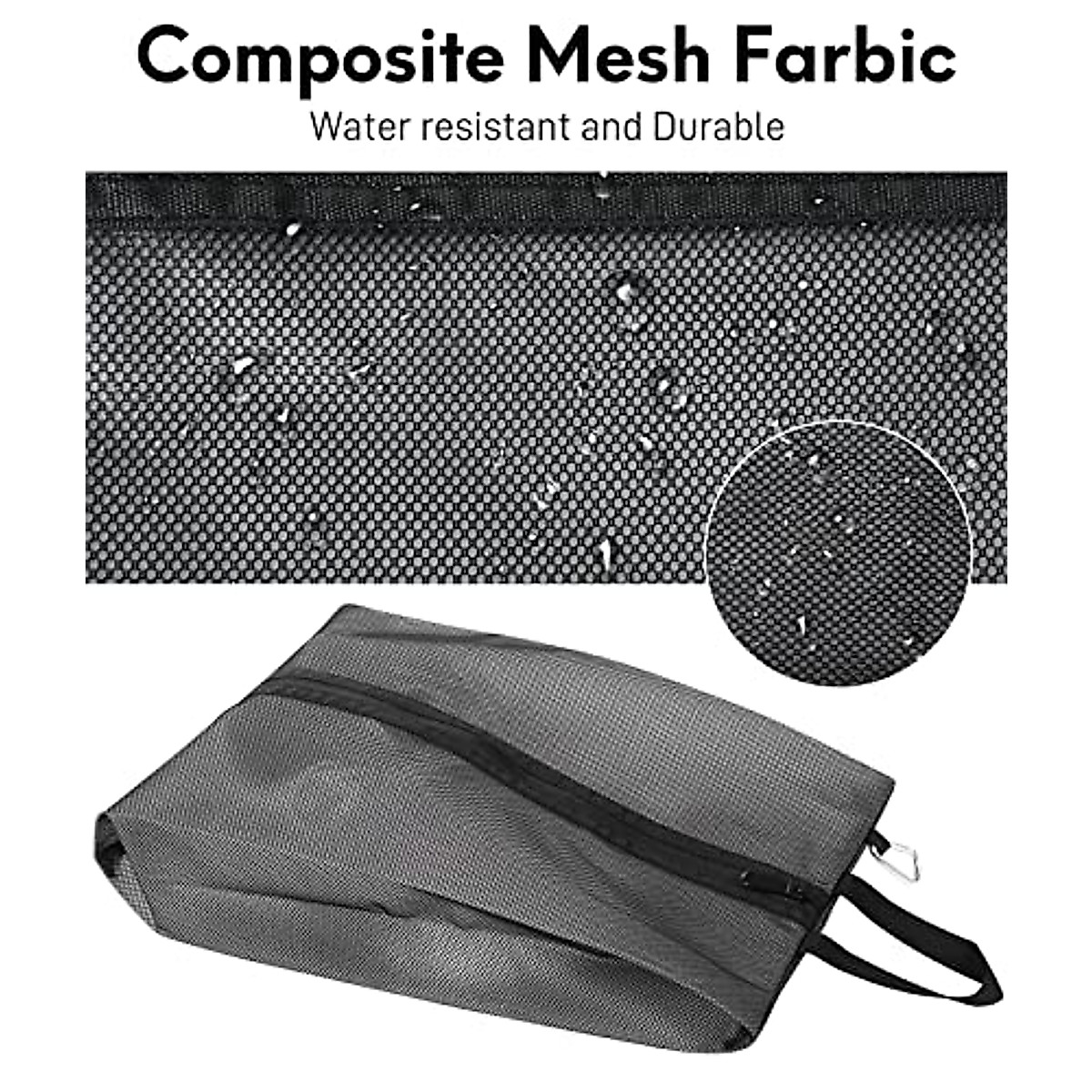 2 Pack Shoe Bags for Travel, Sneaker Bags, Waterproof Travel Shoe Bags with Zipper for Packing, Golf Shoe Dust Bags for Man and Women, X-Large, Black