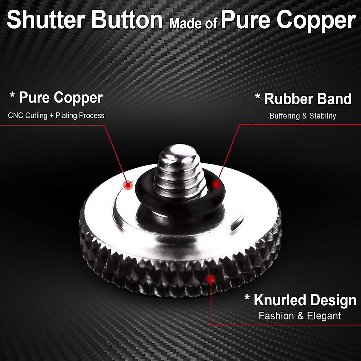 Camera Shutter Button (2 Pack/Silver) Upscale and Delicate Soft Shutter Release Button