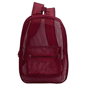 Moda West 17" See Thru Mesh Wholesale Backpack in 5 Asst Colors - Bulk Case of 24 Clear Bookbags