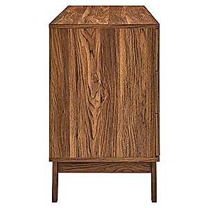 Modway Soma 6-Drawer Double Dresser in Walnut