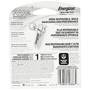 Energizer NH12BP-2 AAA Nickel Rechargeable Battery (2-Pack)