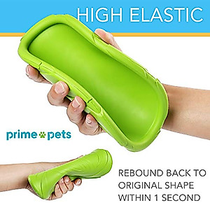 PrimePets Dog Frisbees, 2 Pack, 7 Inch Dog Flying Disc, Durable Dog Toys, Nature Rubber Floating Flying Saucer for Water Pool Beach, Orange and Green