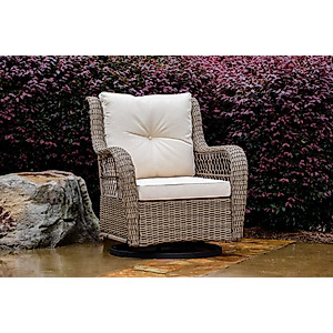 Tortuga Outdoor Rio Vista Swivel Glider, Single Chair, Sandstone Wicker and Cushions