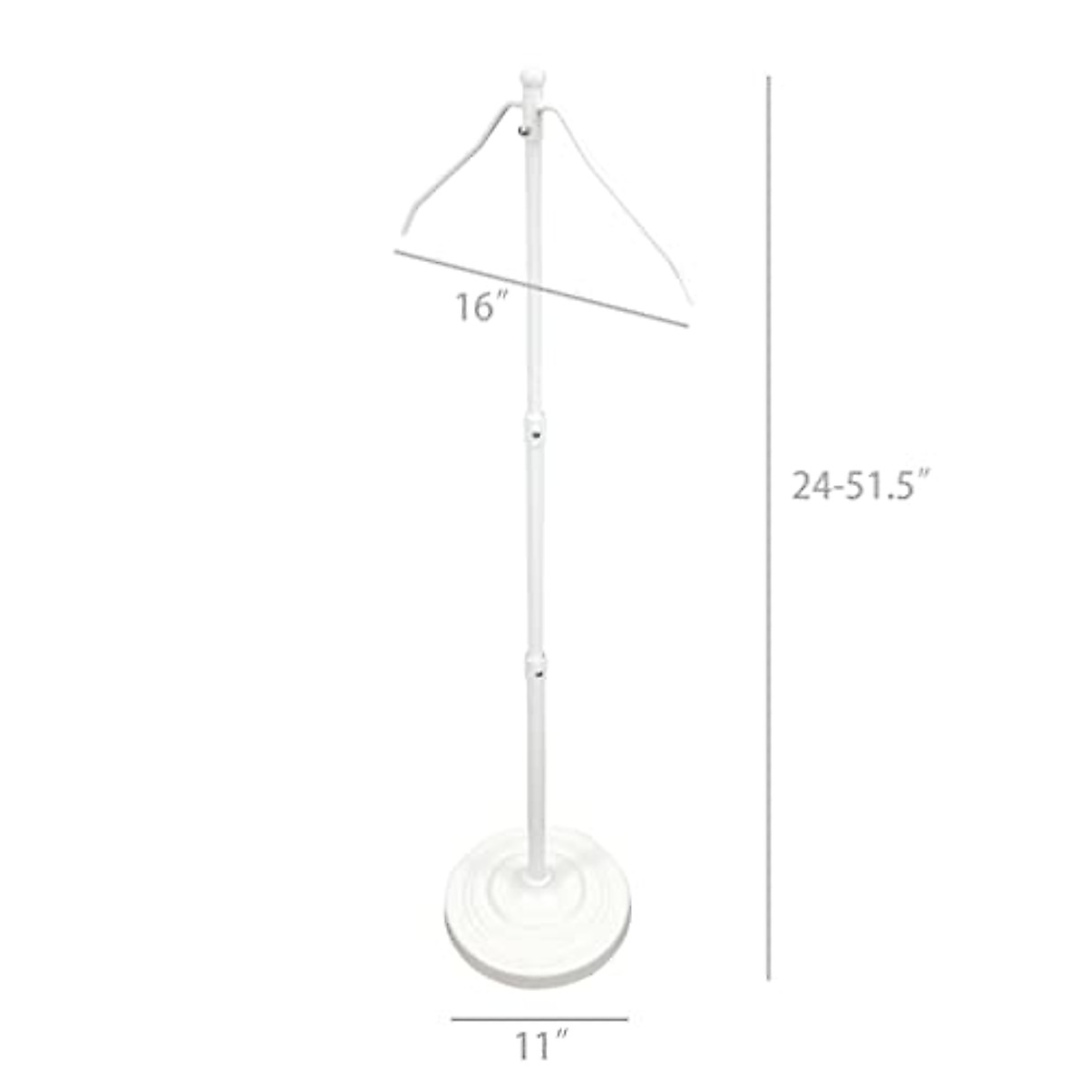 FixtureDisplays® White Garment Hanger Stand Floor Counter Jacket Blouse Sweater Shirt Display Adjustable Height 25-50" 16907-1PK-NF