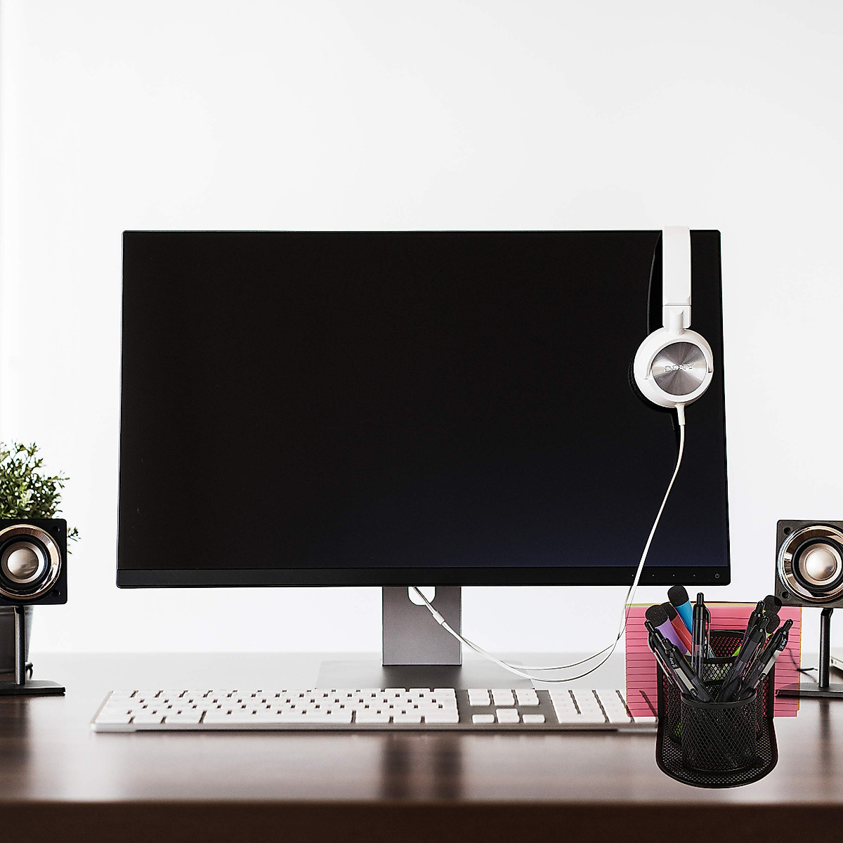 Mind Reader CIRORG2-BLK 2 Pc Mesh Cup, Pen, Pencil, Paperclip, Thumbtack Holder, Office Supplies Storage Organizer, Sticky Notes, Index Cards, Black 2 Slot