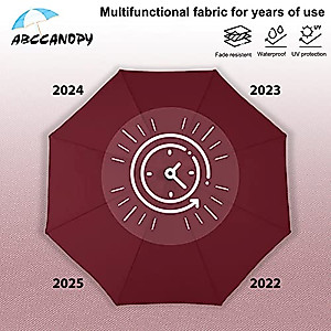 ABCCANOPY Durable Patio Umbrellas 10' Burgundy