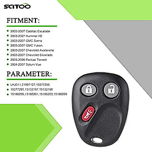 SCITOO 1X Keyless Key Fob Replacement for Chevy Equinox for Silverado 1500 HD Tahoe for GMC Sierra 1500 HD Yukon for Buick Rainier for Cadillac Escalade for Chevy Silverado 2500 for GMC Sierra 2500