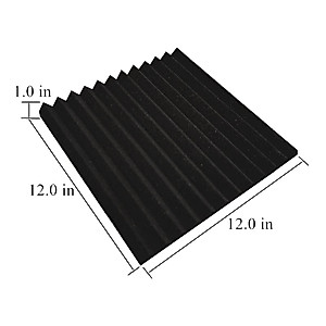 24 Pack 12'' x 12'' x 1'' Acoustic Foam High Density Sound Insulation Proofing Sponge Absorption Flame Retardant Panel Soundproof Wall Panels for Home Studio