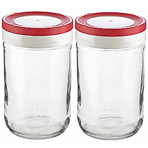 Tribello 22oz Mason Jar Wide Mouth, Canning Jars Perfect To Keep Fresh All Your Homemade Smoothies, Fruit Drinks And Yogurt pack of 2
