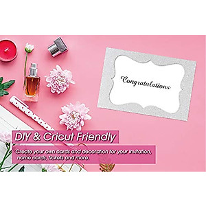 Silver Glitter Cardstock - 30-Pack Glitter Paper for DIY Craft Projects, Birthday Party Decorations, Scrapbook, Double-Sided, 110 lb Cover Stock, 8 x 12 inches