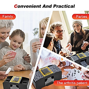 FONBEAR 2 Deck Automatic Card Shuffler - USB & Battery-Operated Electric Shuffler (Playing Card Included) - Great for Home & Tournament Use for Classic Poker & Trading Card Games