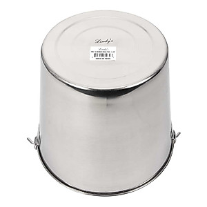 Lindy's 13-Quart Stainless Steel Bucket, Durable Seamless Bucket for Home, Carry Water or Milk, Fill with Food, Cleaning Bucket