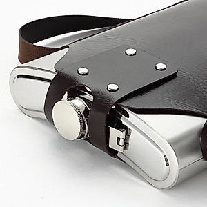 YWQ 64 oz Classic Style Stainless Steel Liquor Whiskey Hip Flask Silver