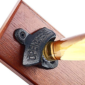 Homend 8pack Cast Iron Wall Mount Bottle Openers, Mounting Hardware Included, Vintage Rustic Bar(Wood Block is not Included)