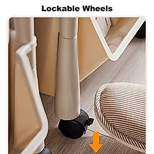 Item Shelf Bookshelf with Wheels, Large Storage Easy Assemble 3-Tier 4-Tier Shelf with Lockable Wheels Standing Strong Structure Movable Design for Family Room Students Office Working (4-Tier, A)