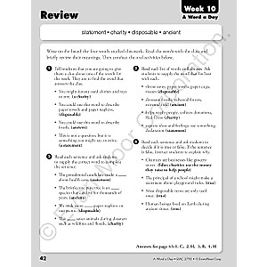 A Word a Day, Grade 3 Teacher Edition