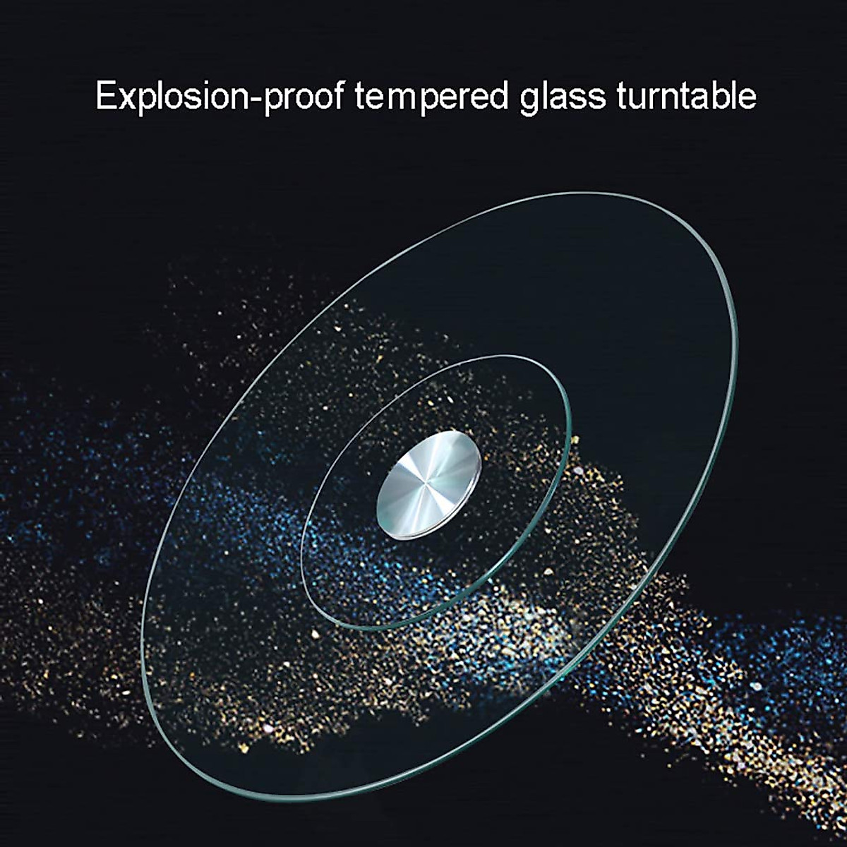 Turntable 32/36/40inch Glass Lazy Susan Round Tempered Glass with Silent Bearings, Rotating Serving Plate Suitable for Birthday Parties Family Dinners and Banquets