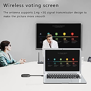 Wireless HDMI Transmitter and Receiver, Wireless Transmitter Support 4K@30Hz, Support 2.4/5GHz Wireless Video Transmitter for Streaming Video/Audio from Laptop, Phone to HDTV/Projector Grey