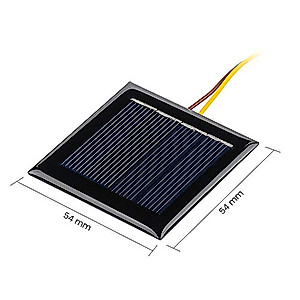 AOSHIKE 10Pcs 2V 130mA Micro Solar Panels Photovoltaic Solar Cells with Wires Solars Epoxy Plate DIY Projects Toys 54mm x 54mm/2.13" x 2.13"