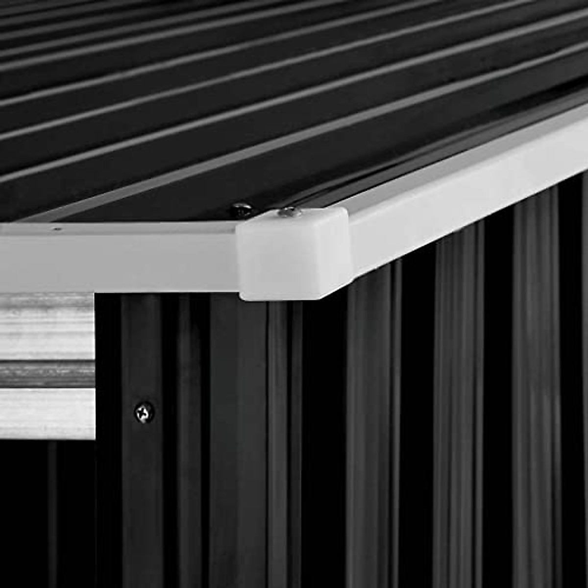 MengK Garden Shed with Sliding Doors Anthracite 129.7"x51.6"x70.1" Steel