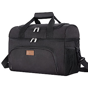 Lifewit Soft Cooler Bag 27-Can Lightweight Portable Cooler Tote Double Layer Black