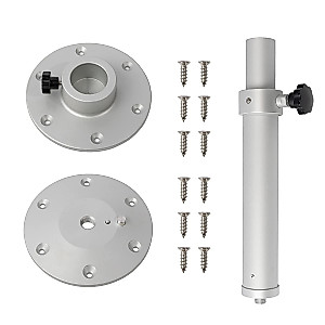Flylin Adjustable Table Pedestal Detachable Table Base Stand Leg Base Mount Frame 17.8‑27.2 inch Aluminum Alloy Table Base Kit for RV Boat Yacht (1#)