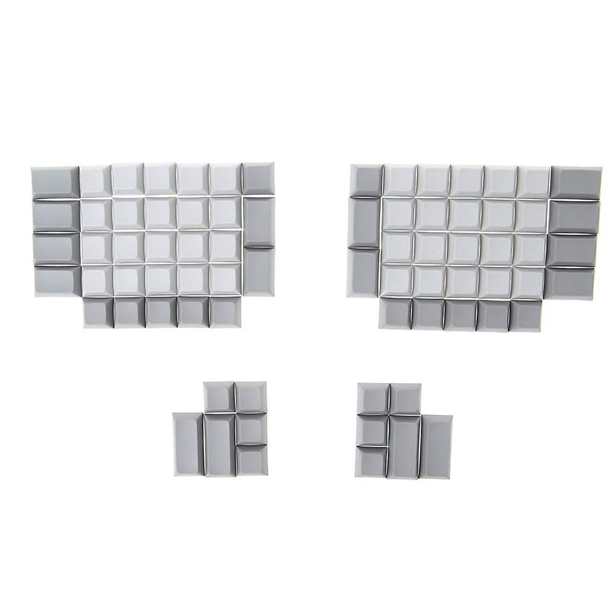 Kingjinglo Pbt Keycaps DSA Blank Keycaps for Ergodox Mechanical Gaming Keyboard DSA Profile Rainbow keycaps