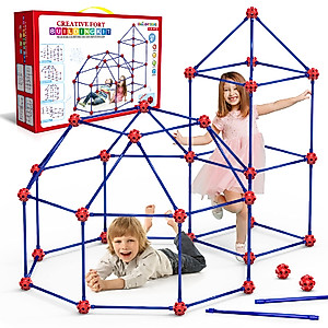 SpringFlower Fort Building Kit for Kids,STEM Construction Toys, Educational Gift for 4 5 6 7 8 9 10 11 12 Years Old Boys and Girls,Ultimate Creative Set for Indoor & Outdoors Activity,120 Pcs