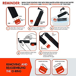 Waterproof Floating Hand Grip Compatible with GoPro Hero 12 11 10 9 8 7 6 5 4 3+ 2 1 Session Black Silver Camera Handler & Handle Mount Accessories Kit for Water Sport and Action Cameras (Yellow)