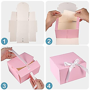 WholeMy Black Gift Boxes 10 Pack 8x8x4 Inches, Gift Boxes with Lids for Presents, Bridesmaid Proposal Box, Black Boxes for Gifts, Birthday, Wedding, Party Favors