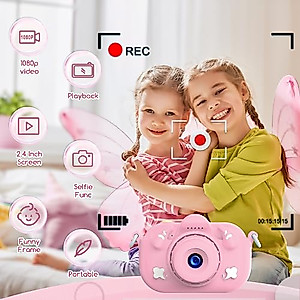 Kids Digital Camera, 1080P HD for Boys & Girls, Ages 3-9 - Mini Toy Camera with 32GB Card, Perfect for Selfies, Christmas & Birthday Gifts