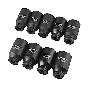9 Pcs Axle Nut Hub Impact 1/2" Drive Socket 29 30 31 32 33 34 35 36 38mm Socket Set