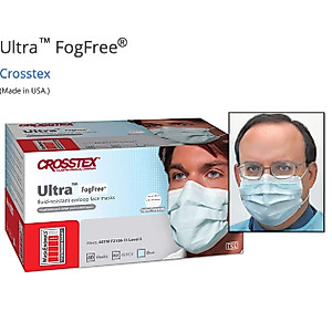 Crosstex Ultra No Fog Earloop Facemasks 40/Box