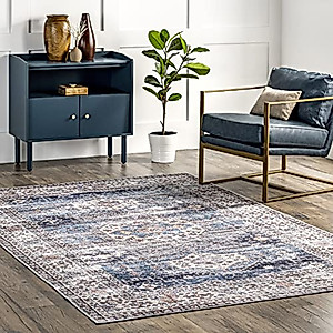 nuLOOM Drina Machine Washable Distressed Area Rug