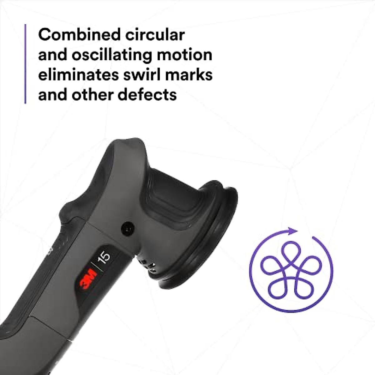 3M Perfect-It Random Orbital Polisher, 34100, 15mm, 120V/60Hz, Variable Speed Control for Automotive Refinishing, Refining, Polishing