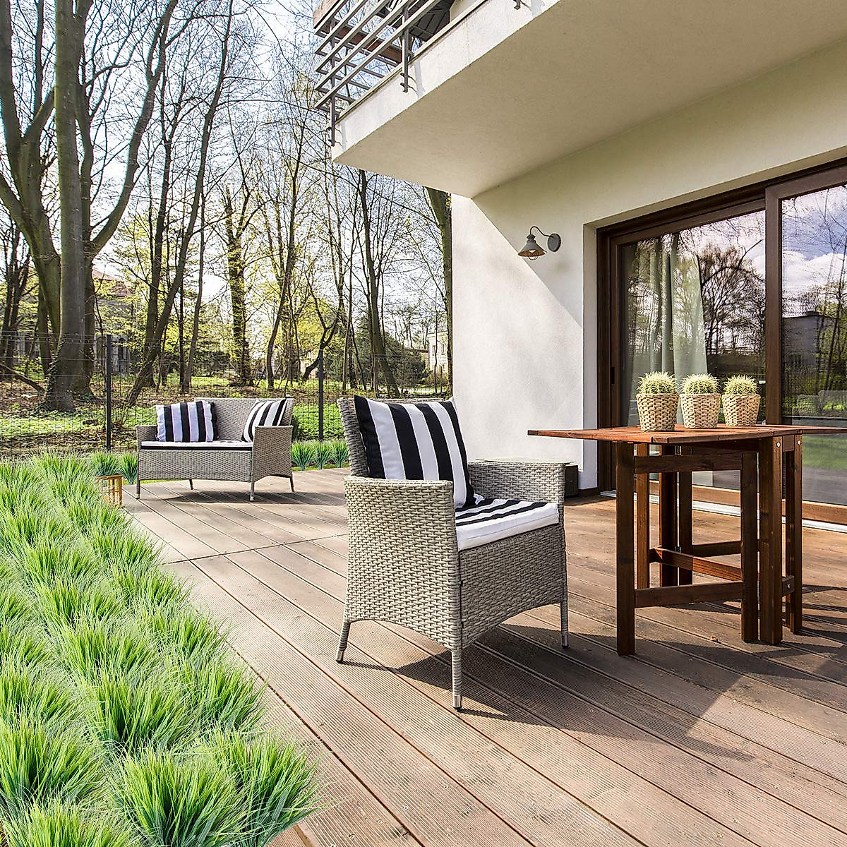 JEMONG 30 Bundles Artificial Grasses Outdoor UV Resistant Fake Grasses No Fade Faux Plastic Plants Garden Porch Window Box Decorating…