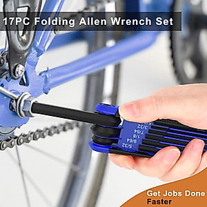 Allen Wrenches Sets - 17Pcs Hex Key Set Metric & Standard SAE Folding Allen Key Sets | 2 Pack Portable Small Allen Wrenches Sets for Hex Head Socket Screw, Stocking Stuffers, Unique Gifts For Men