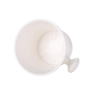 2 Colors Plastic Shaving Soap Bowl Foam Shaving Soap Cream Bowl with little handle Shaving Bowl for Men, Traditional Wet Shaving Factory Shaving Mug (White)