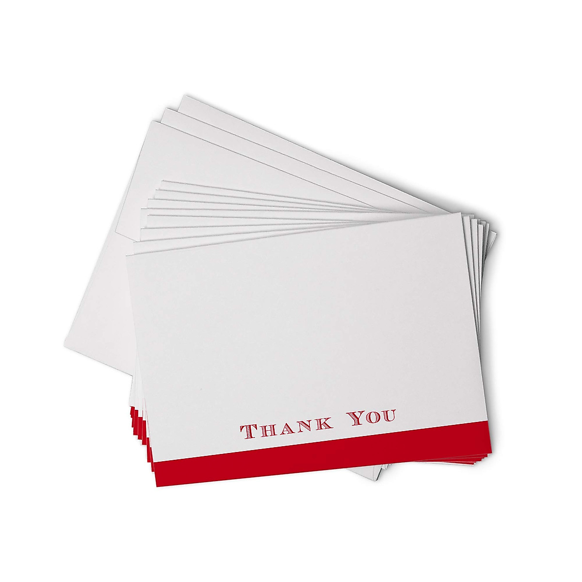 Red Striped Formal Thank You Cards - Bulk Set of 100 Classic Note Cards with Envelopes - Perfect for Business Professionals & Special Events